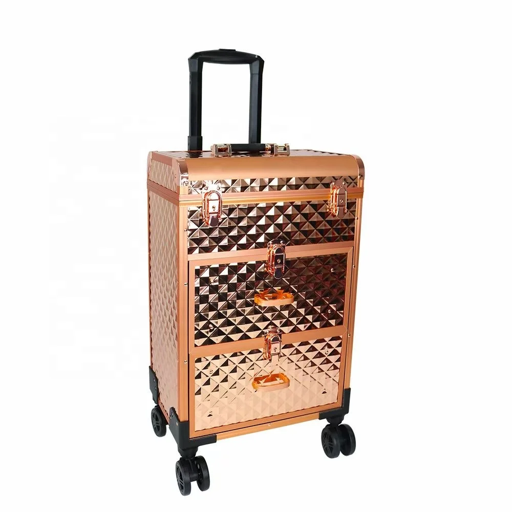 Rolling Makeup Train Case Professional Cosmetology Case on Wheels ...