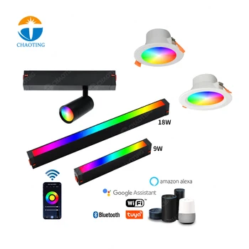 Linear Led Track Lights Recessed Cylinder Downlight Tuya Smart Wifi ...