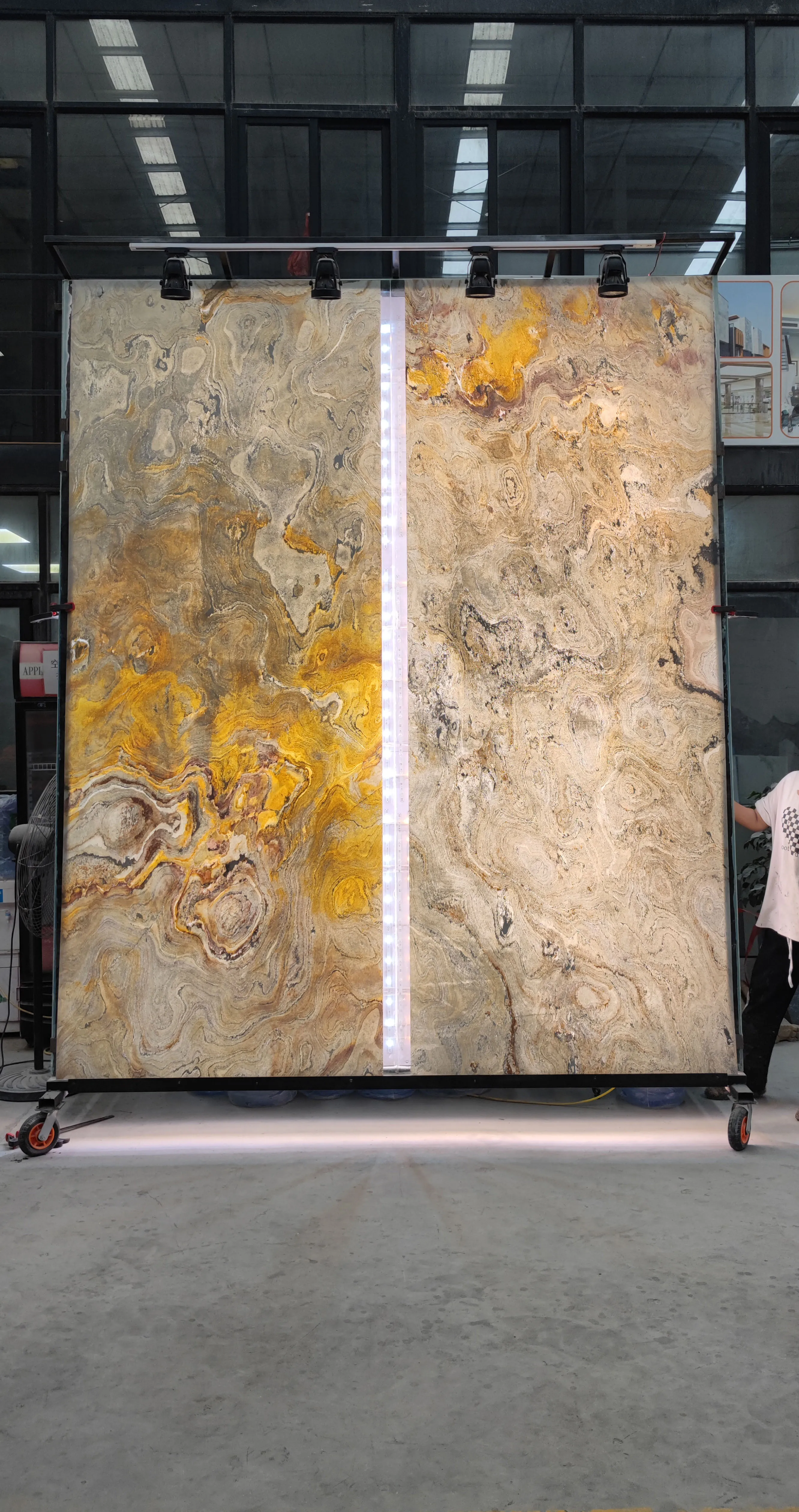 Natural Backlit Thin Marble Stone Veneer Sheet Luxury Translucent Stone ...