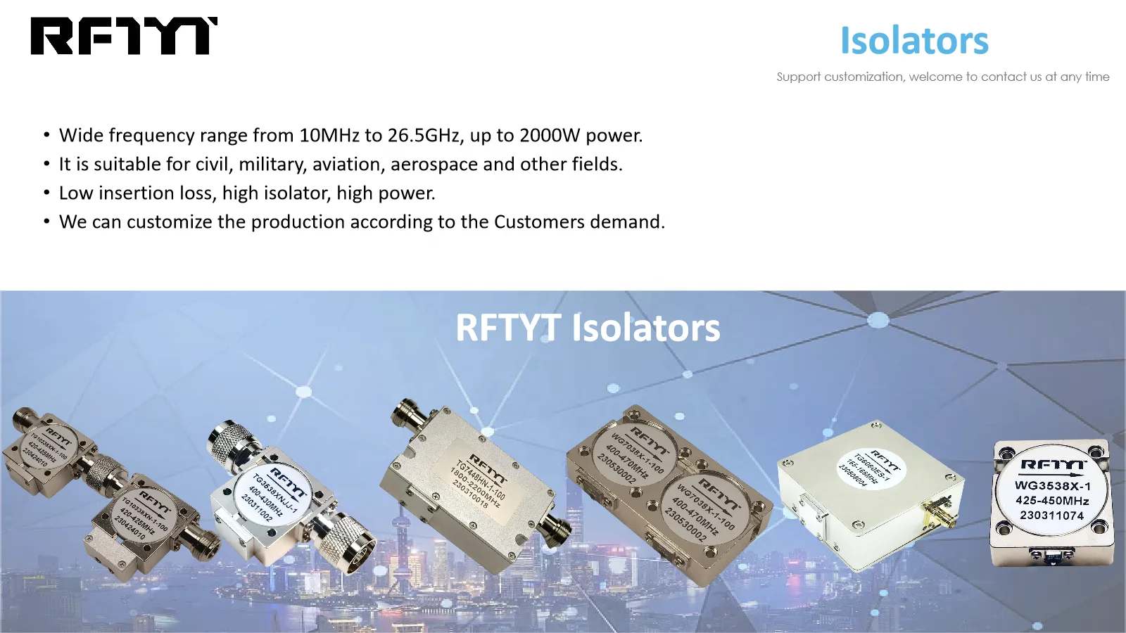 High Frequency RF Isolator - 5-18 Ghz Micro-Strip Connector