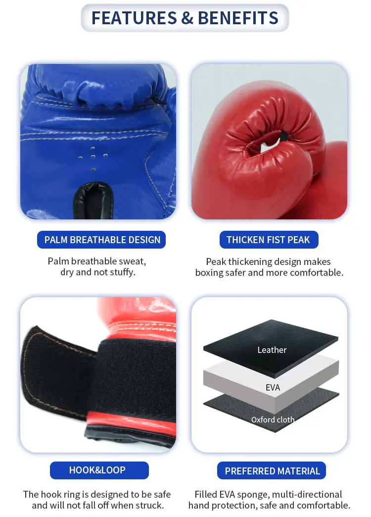 New Arrival 10oz 12oz Boxing Gloves Boxing Pu Leather Training ...