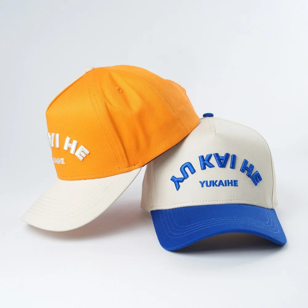 3D Embroidery Logo Baseball Caps Raised Puff Logo Structured Baseball ...