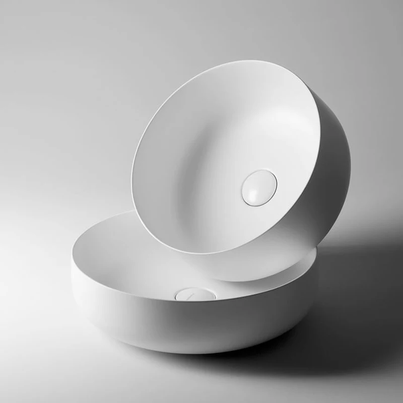 Vessel Partition Sink Circular Wash Basin Flower Vase Lavatory Ce ...