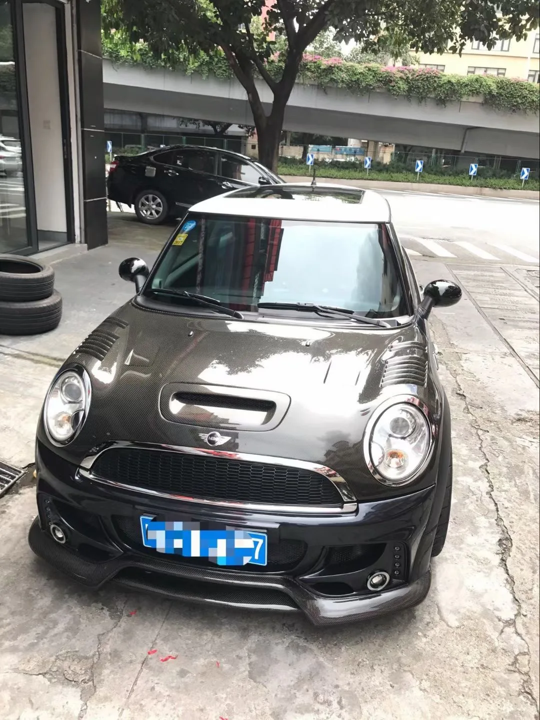 Carbon Fiber Body Kit Front Lip Diffuser Side Skirt Spoiler Side Fender ...