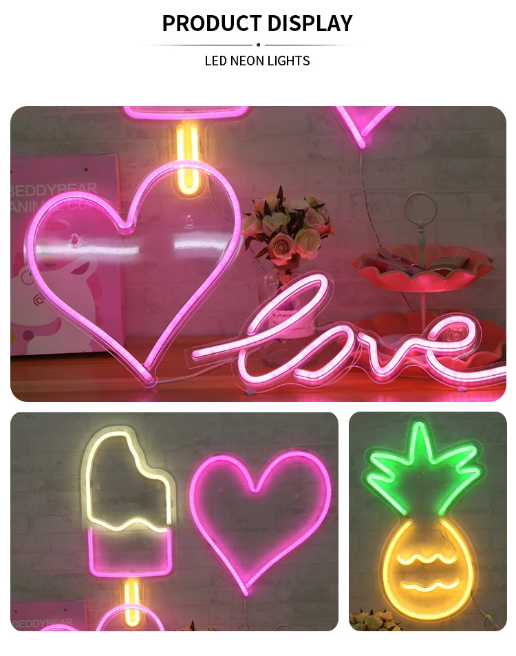 Art Acrylic Led Neon Lights Wall Hanging For Party Bar Decoration Neon ...
