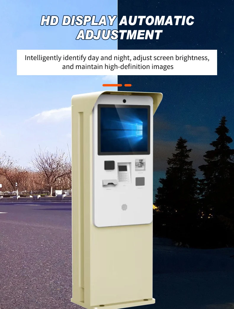 Scan QR Code Payment 21.5'' Outdoor Parking Service Terminal Waterproof ...