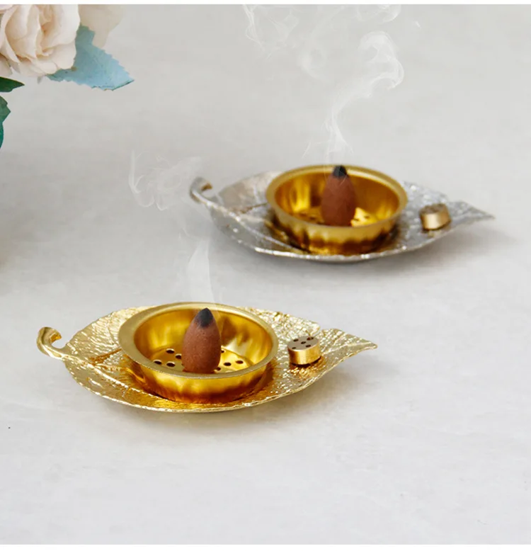 Middle East Metal Small Incense Burner Arabic Gold Leaf Tray Religious ...