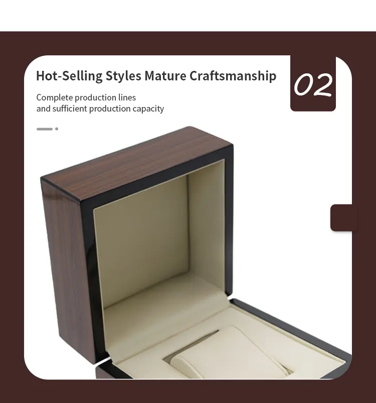 Custom Logo Luxury Wooden Mdf Watch Box Watch Storage Single Gift Cases ...