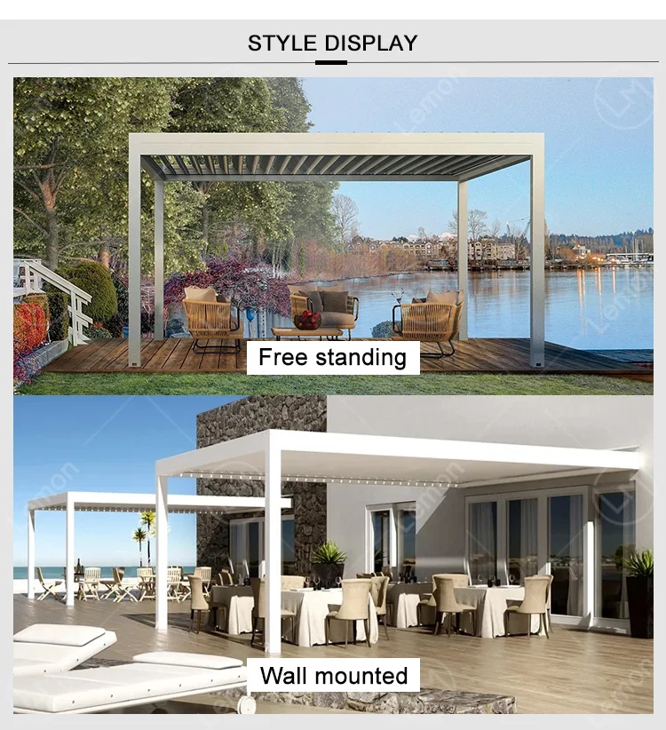 Lemon Pergola - Durable Aluminium Motorized Shutter Canopy