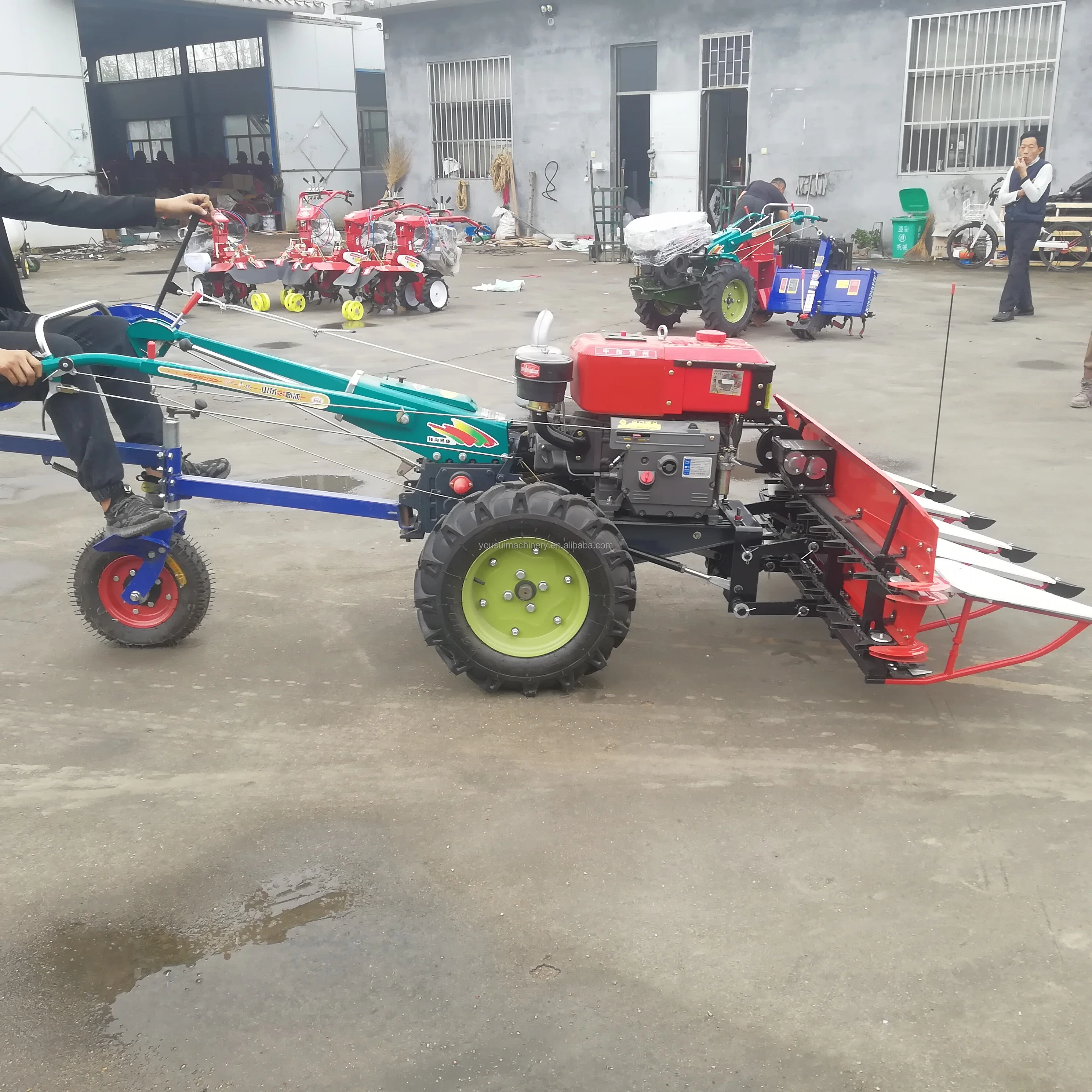 Hand Walking Tractors Two Wheels With Plough Rotavator Corn Wheat ...