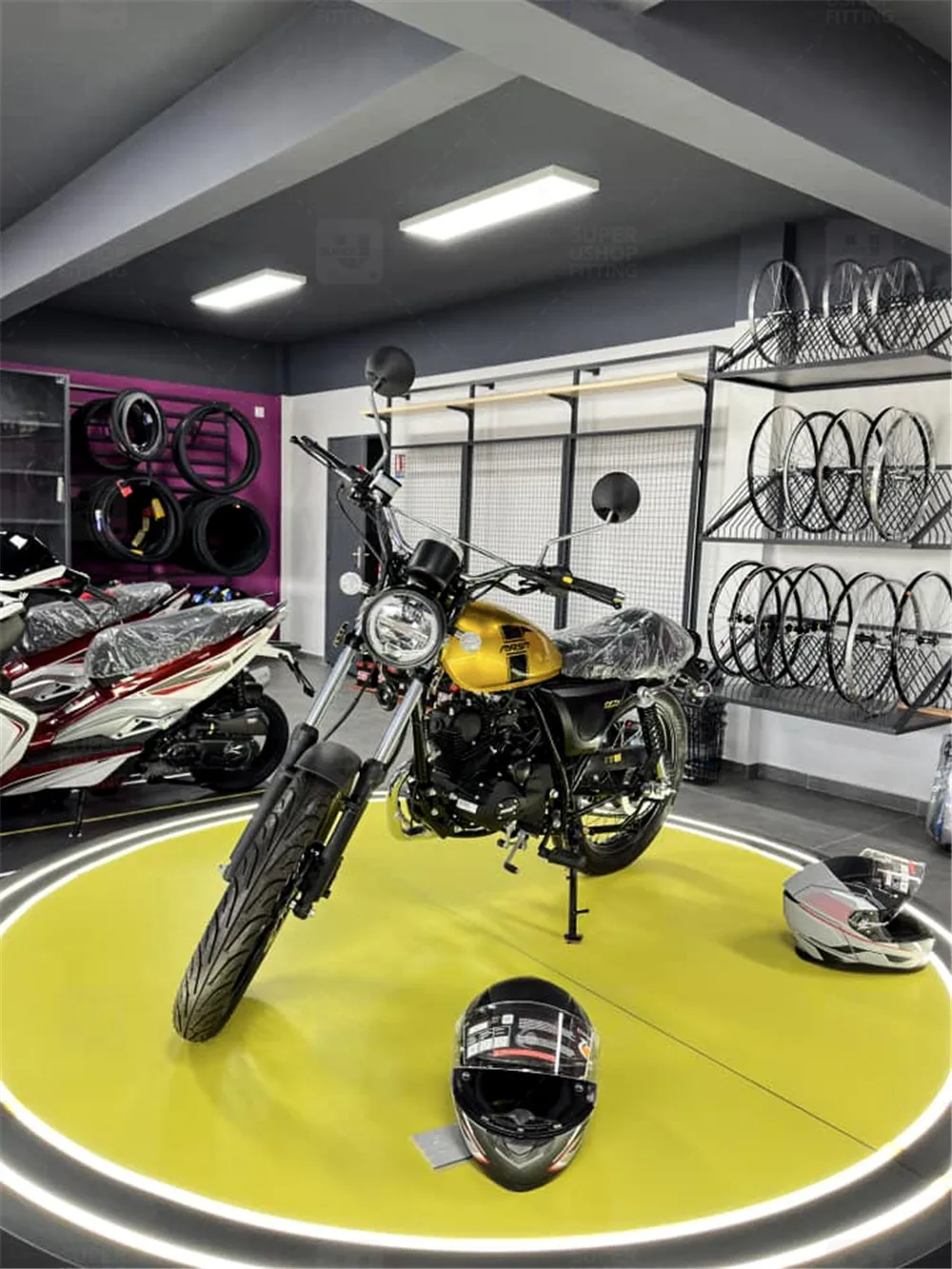 Fashion Bike Shop Interior Design Custom Motorbike Store Decoration ...