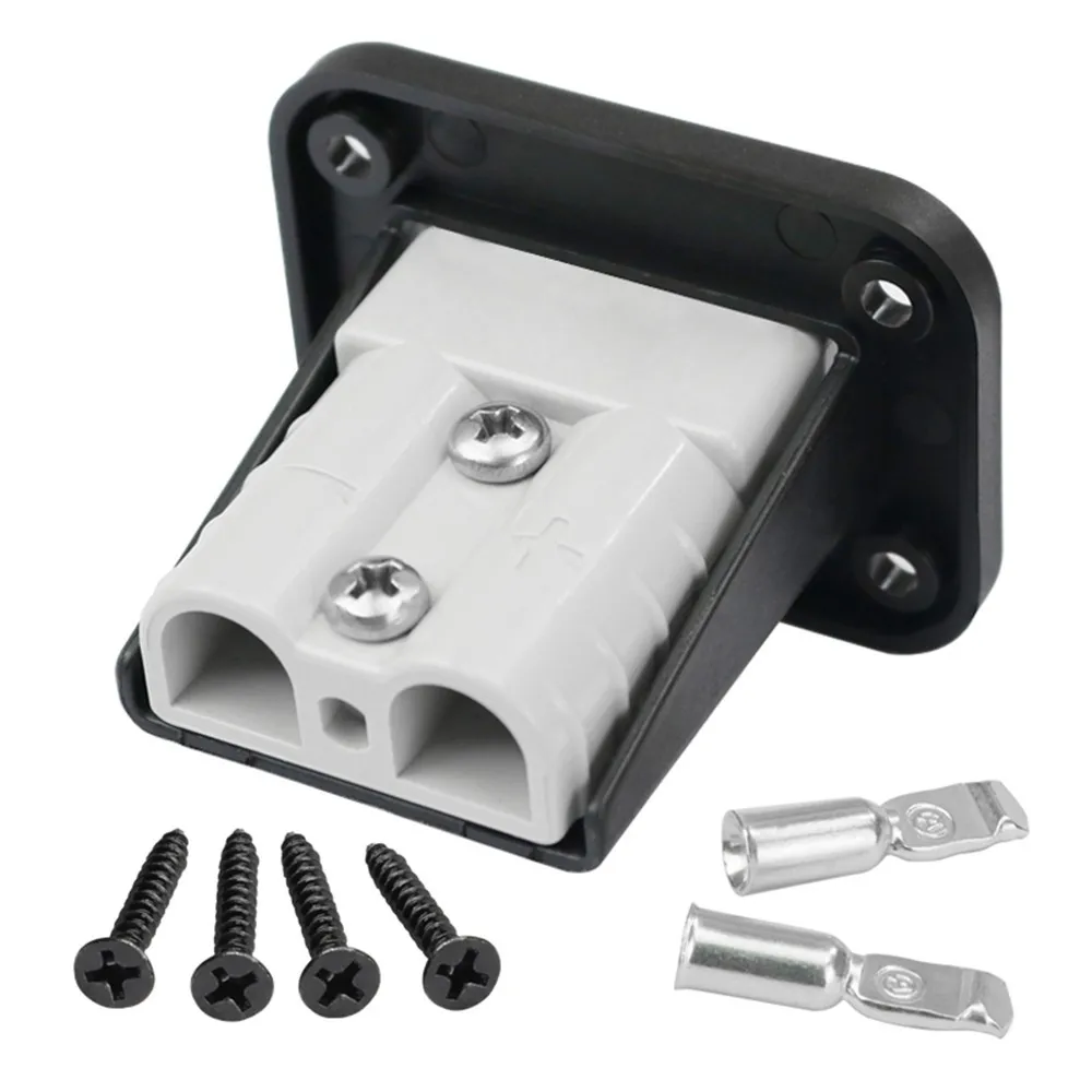 600V 50A Grey Style Connector Plug Flush Mount Mounting Bracket Panel ...