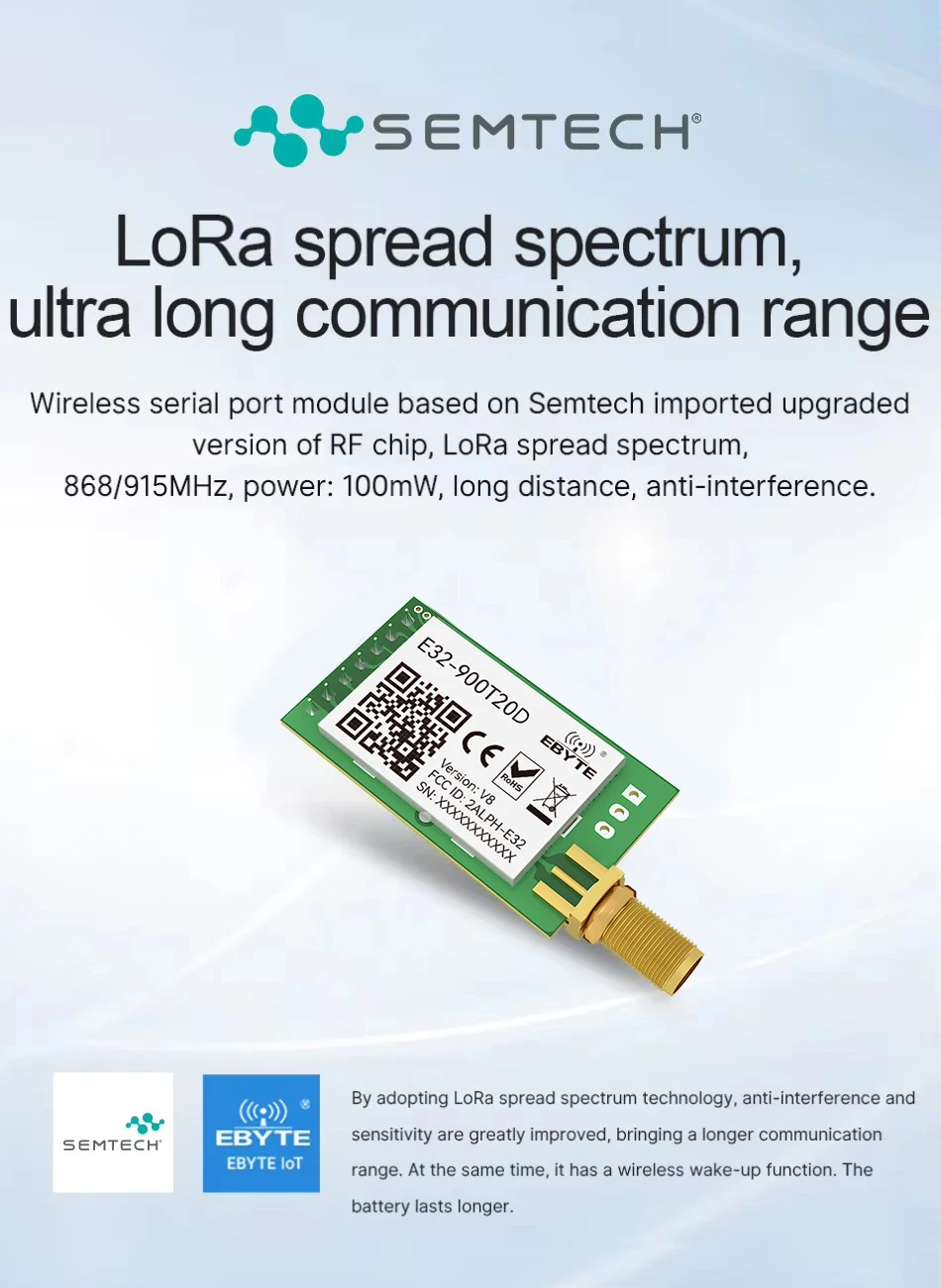 Ebyte E32-900T20D Lora Module - 20dbm Wireless Transmission