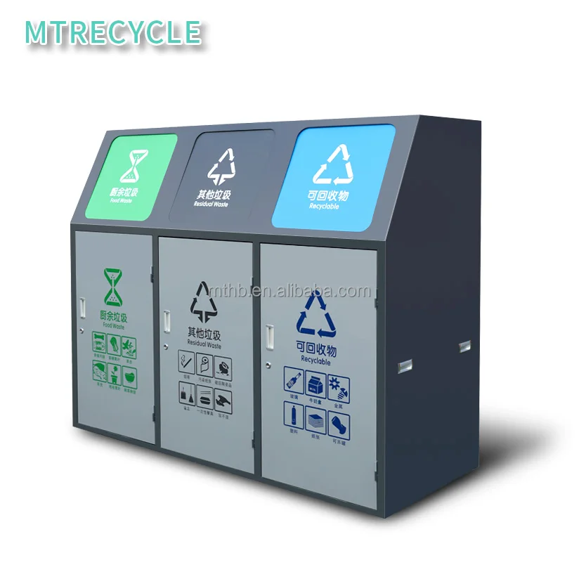 480L commercial High quality galvanized metal trash can dustbin outdoor ...