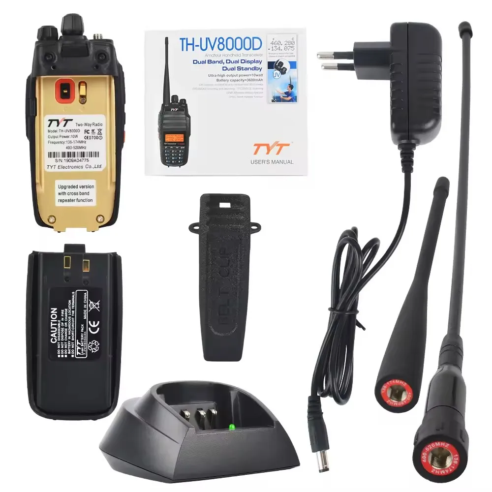 Tyt Th-uv8000d Dual Band 10w Portable Radio 3600mah High Battery ...
