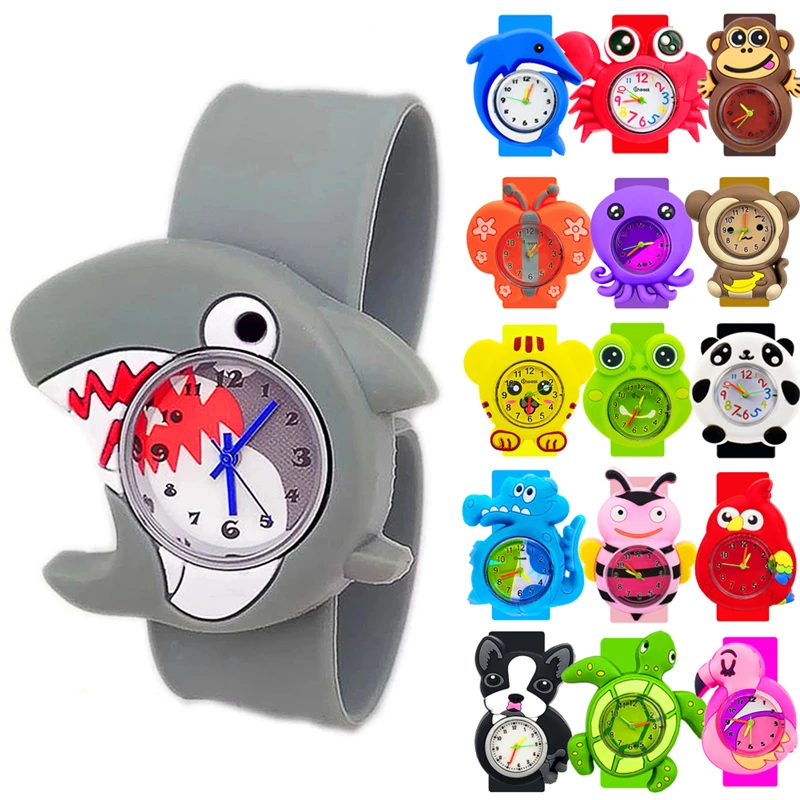 Cartoon Snap-On Silicone Wrist Watch for Kids – Fun Analog Design, 5 ...