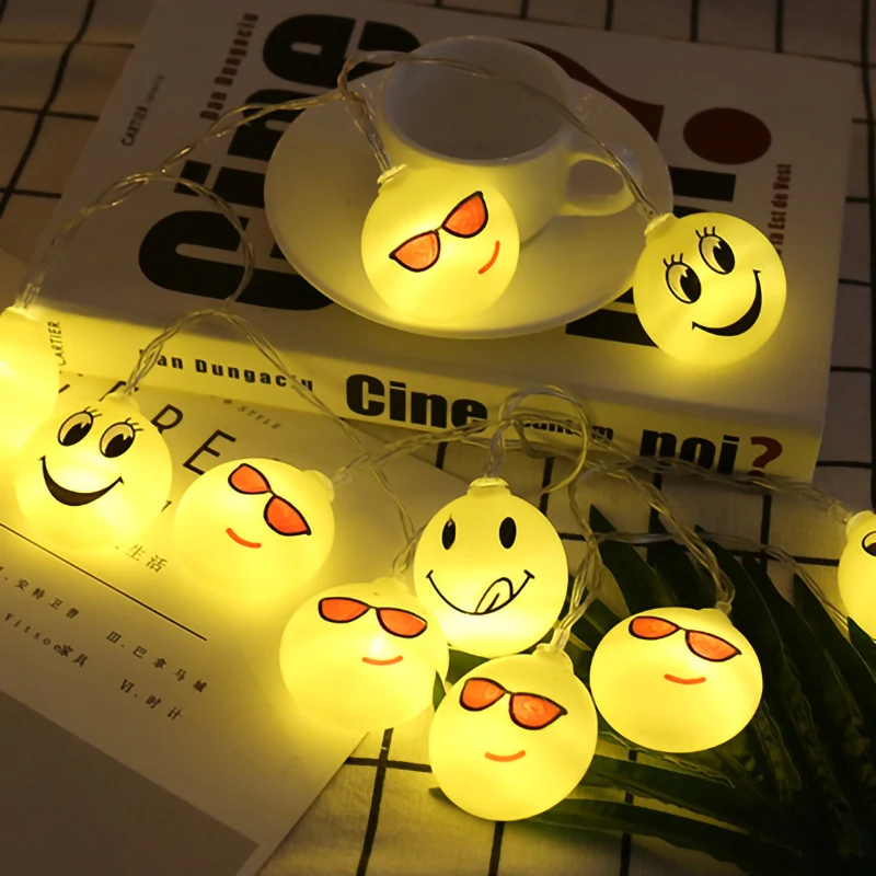 DM23157 Facial expression ball shaped LED string light-2AA-Taizhou Deco ...
