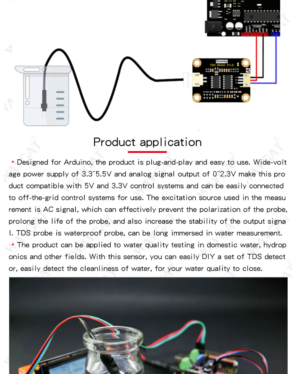 Water Conductivity Simulation Tds Sensor Module Tester 3.3-5.5v Liquid ...