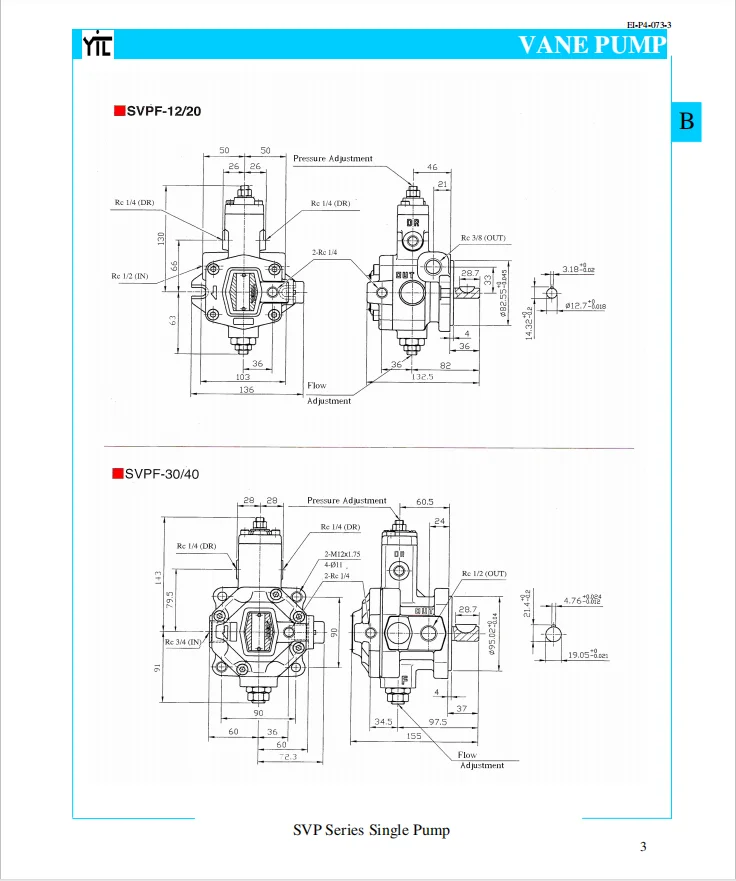 Variable Hydraulic Pump Oil Pump SVPF-40-70-20 & SVPF-40-35-20