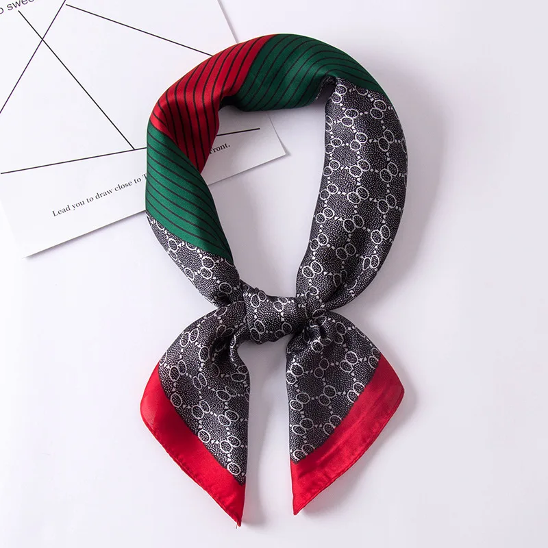 Luxury Edge Satin Silk Fashion Scarf Women Hijab Printed Silk Scarf ...