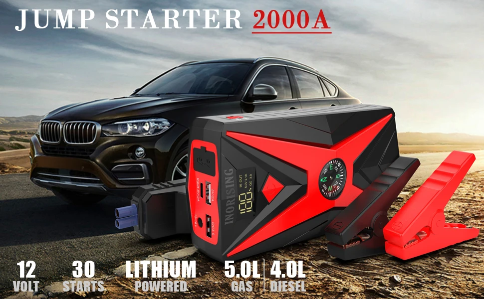 Car Jump Booster 12V 20000mAh Emergency Portable Power Bank Jump ...