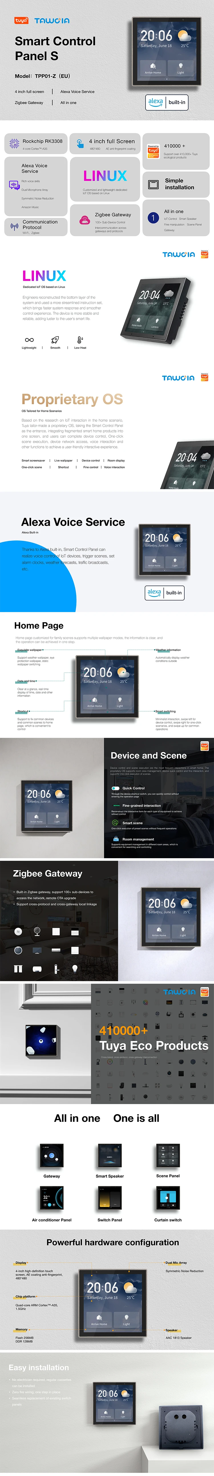 2022 Linux Smart Home Automation Control Panel with Tuya