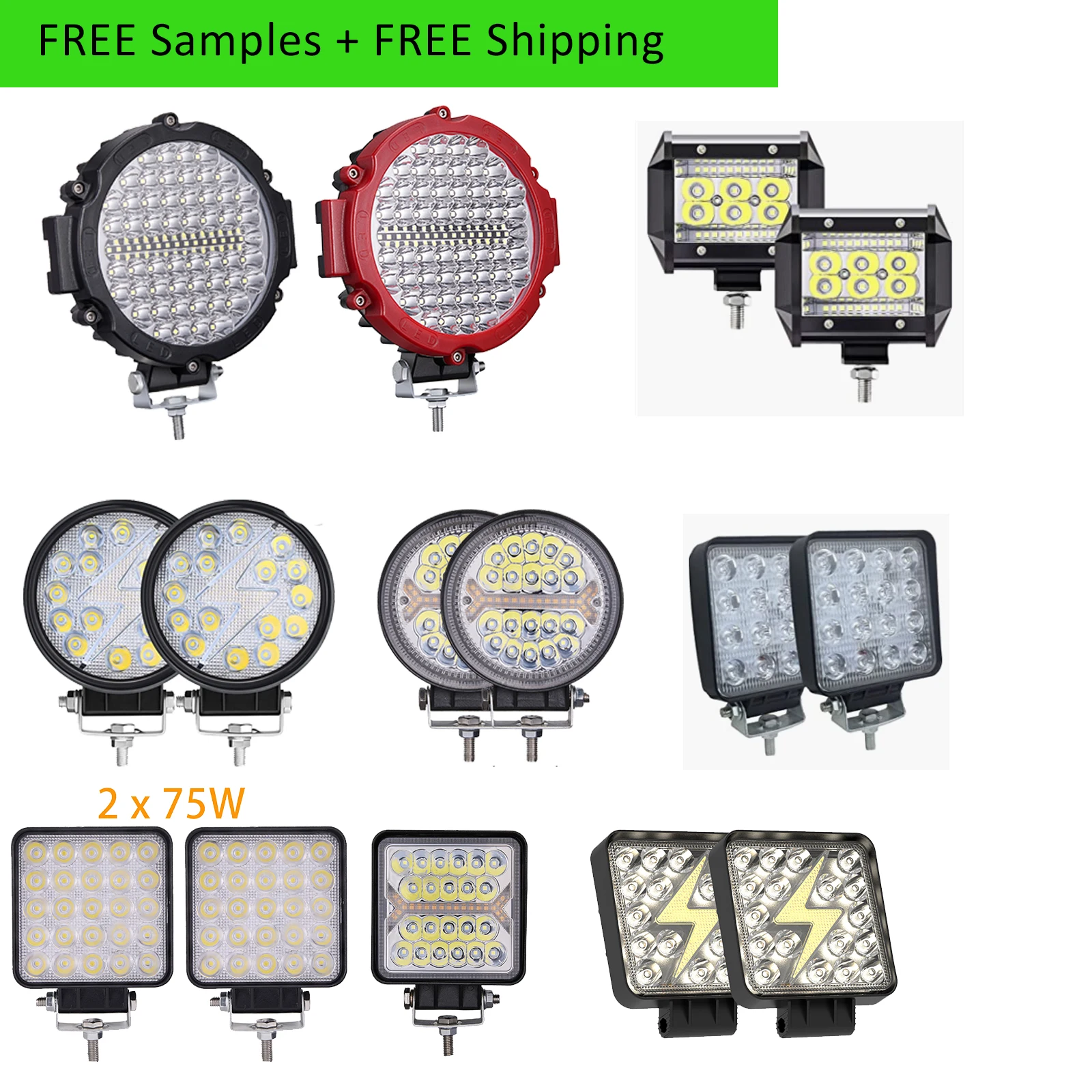 Round 9" 185w Black Red Spot Led Light Work Car 4wd 4x4 Driving Off ...