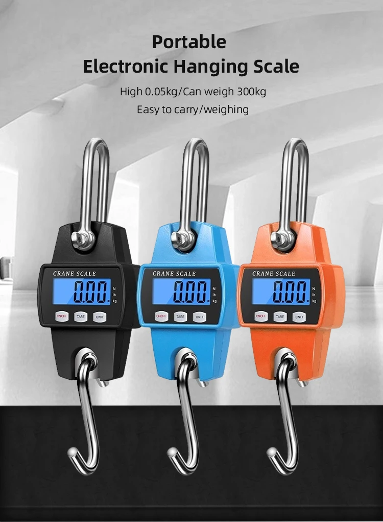 Handheld Luggage Scale - 300kg Hanging Hook Crane Scale