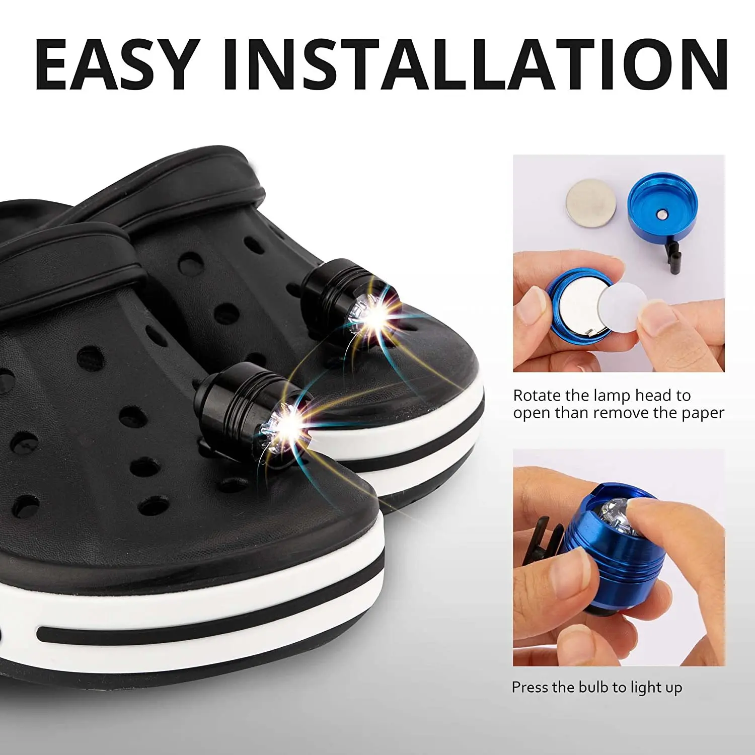 Headlights For Croc Shoes,Mini Flashlight 2pcs Headlights For Croc ...