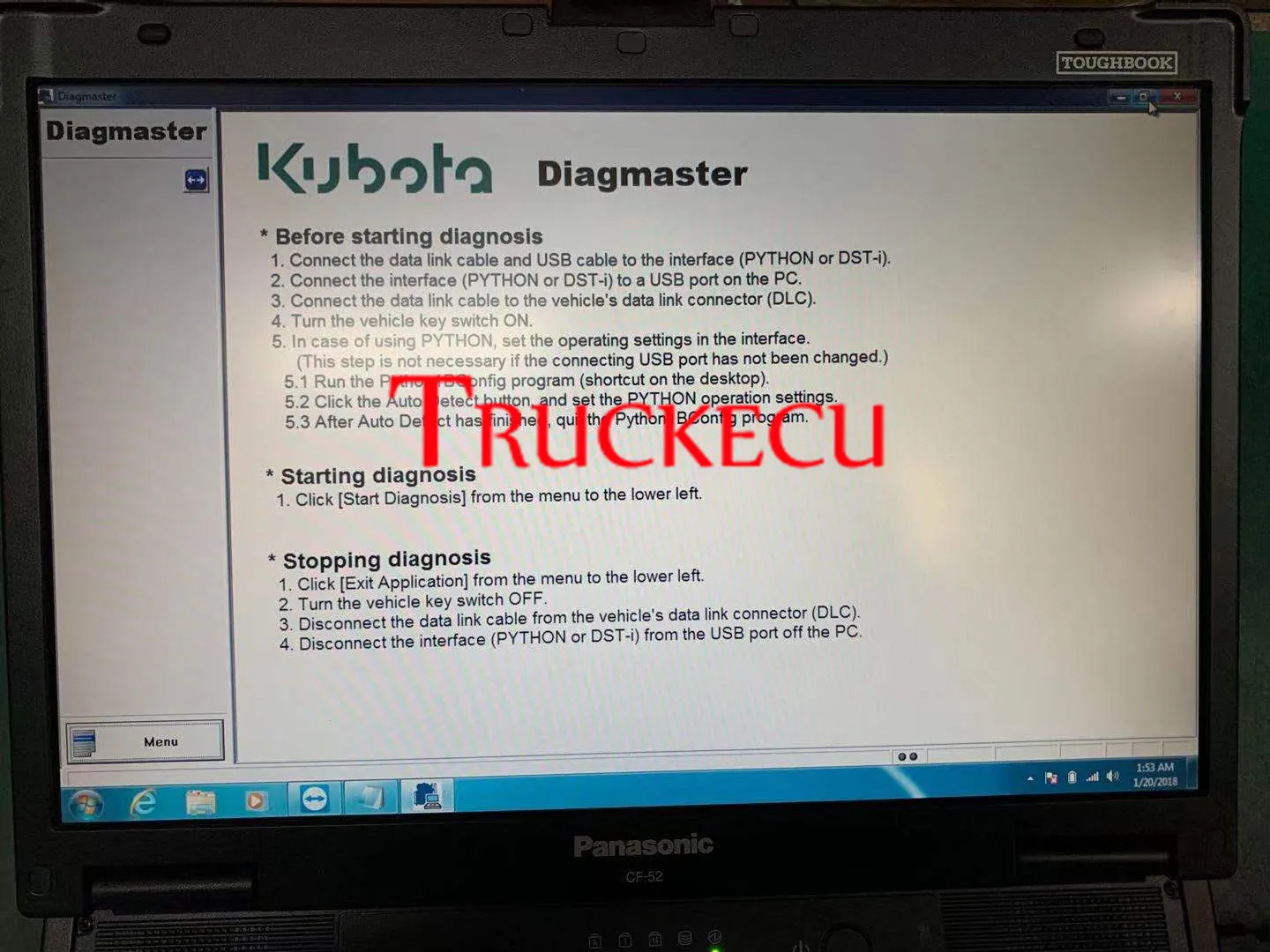 Kubota Diagmaster Software & Diagnostic Tools for Excavators & Loaders