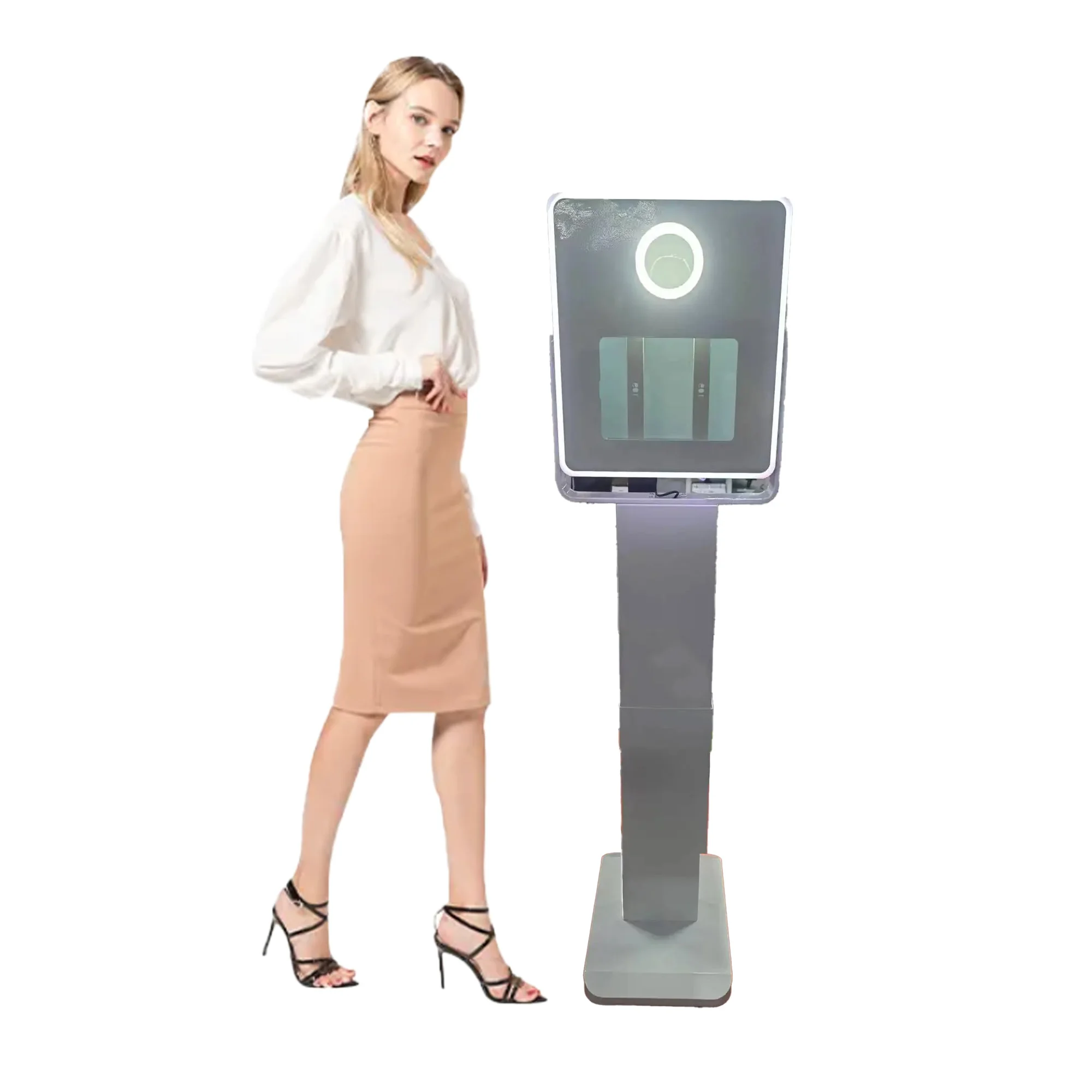 OpIPad Photo Booth with Top Circular Light Wholesale Selfie Photo Booth ...