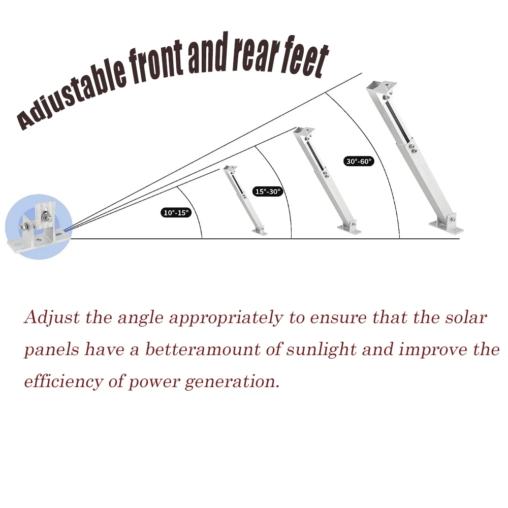 Adjustable Tilt Mount Solar Panel Mounting Rear And Front Leg Roof ...