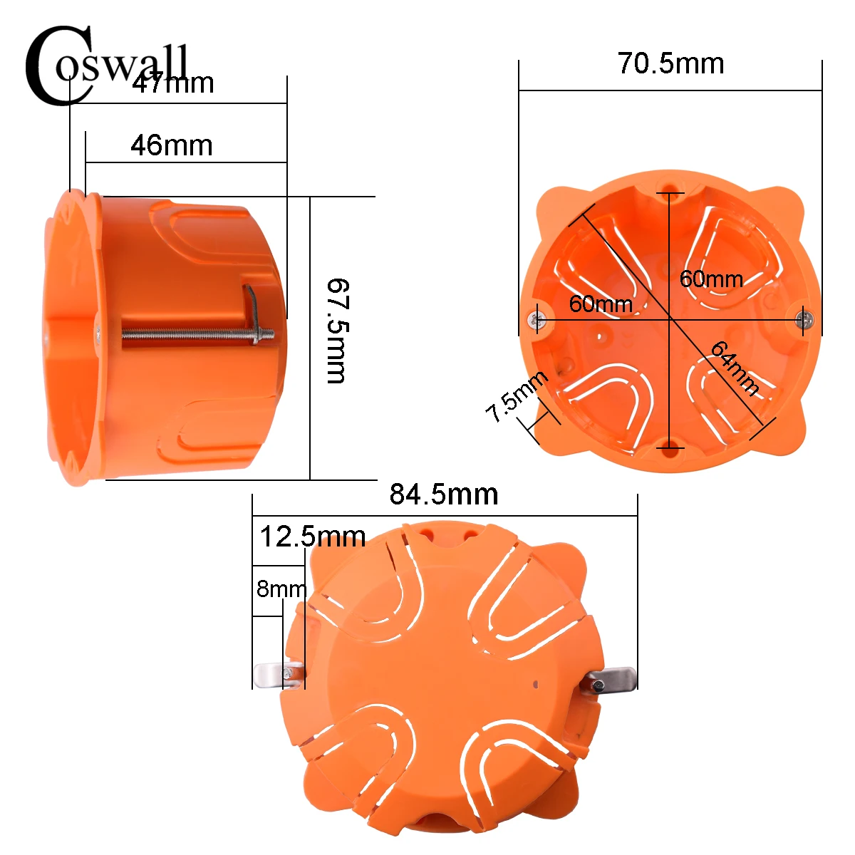 COSWALL Electrical Dry Lining Box for Gypsum Board Drywall Plasterboad ...