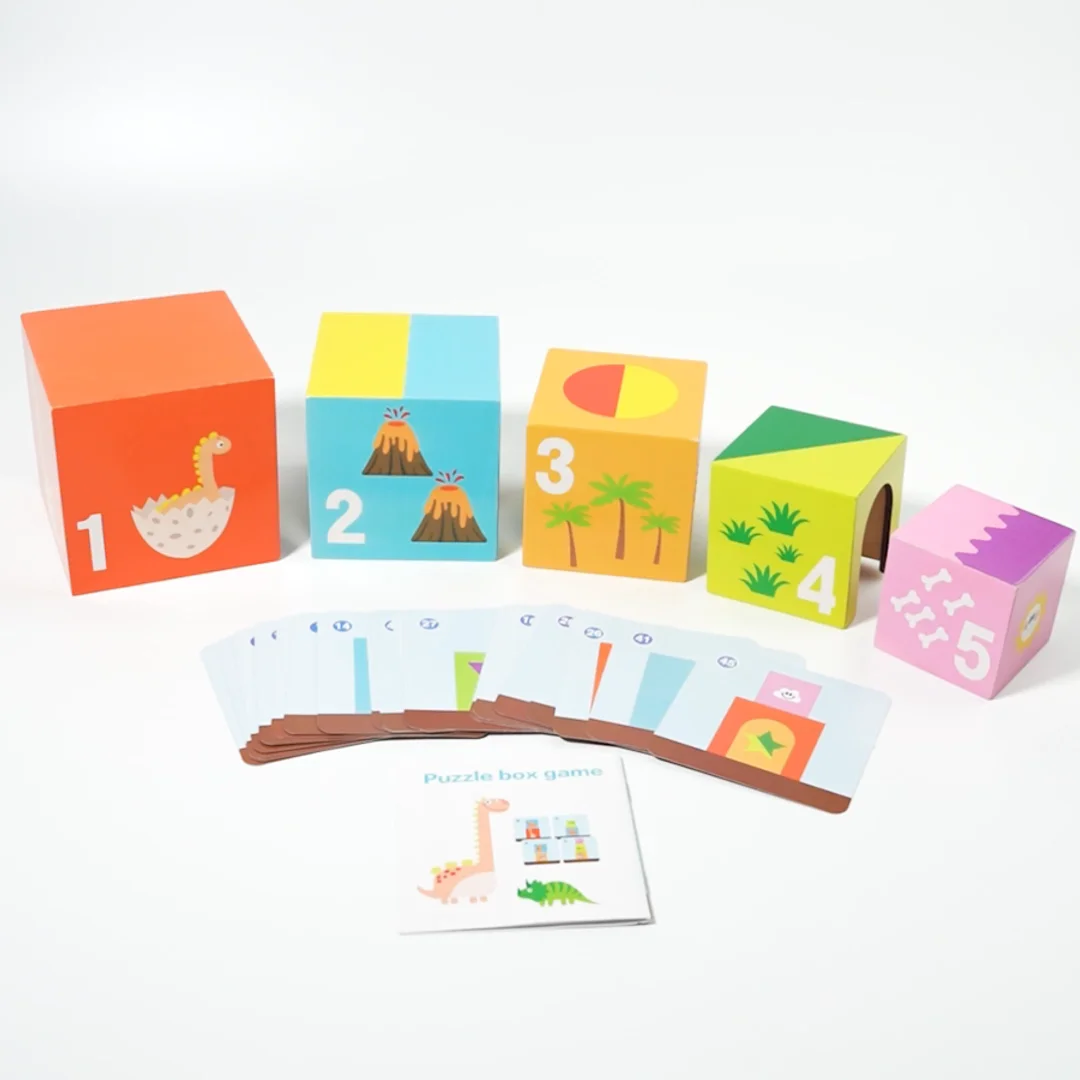 Wooden Educational Animal Cognitive Box Building Block Toy Children's ...