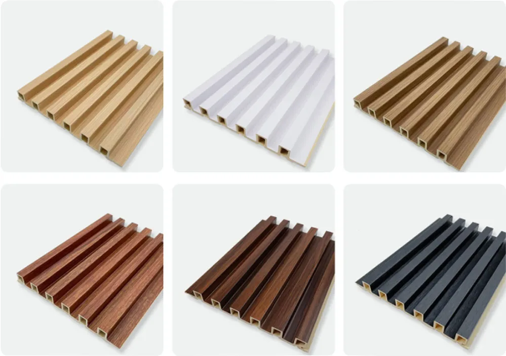 Wood Veneer Wood Slat Louvers Fluted Plastic Composite Wall Panels for ...