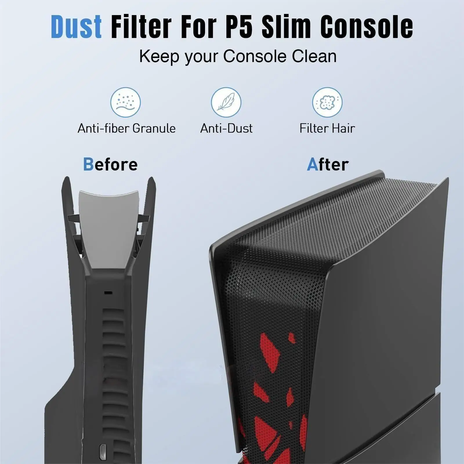 PS5 Slim Console Dust Cover Filter Net Heatsink Barrier Spider Dust ...