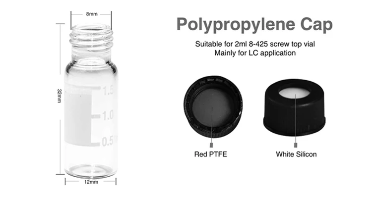 Hplc Gc-ms Headspace Autosampler Vial Seal Screw Cap Closure Silicone ...