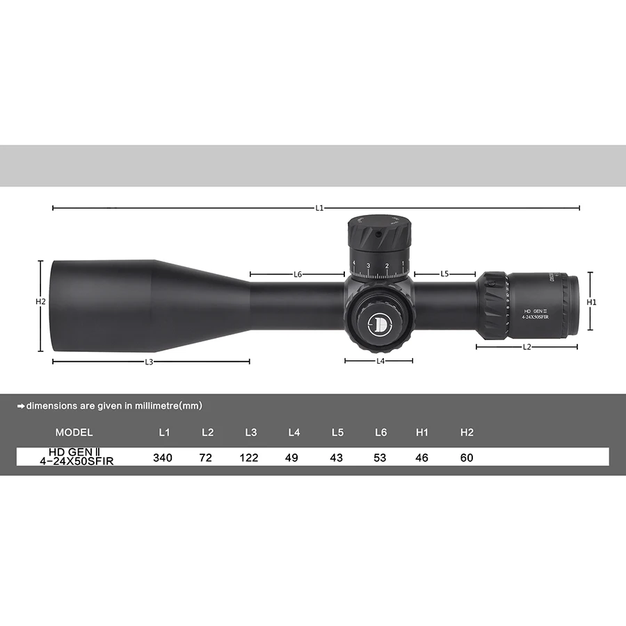HD GEN2 4-24X50SFIR Tactical Scope for Hunting - First Focal Plan