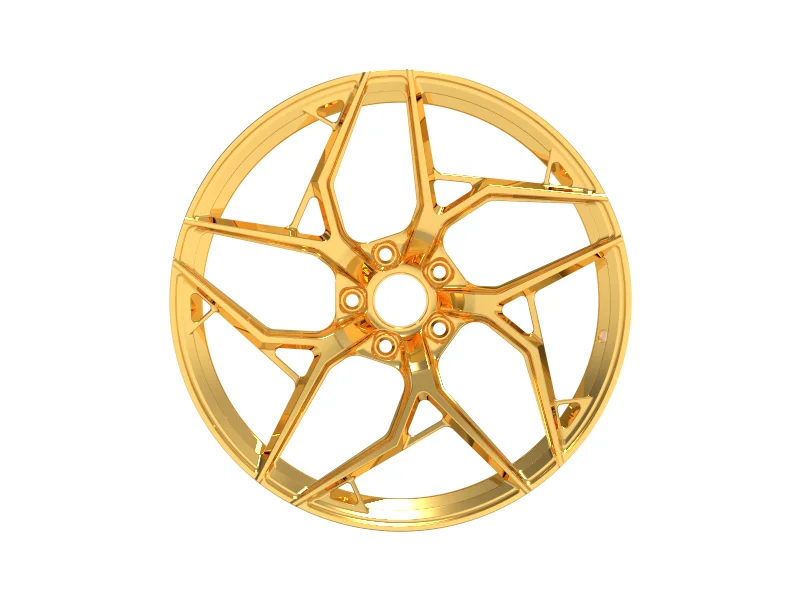 Five Spokes Gold Color Monoblock Forged Wheel Car Wheel Rims 20x8.5 ...
