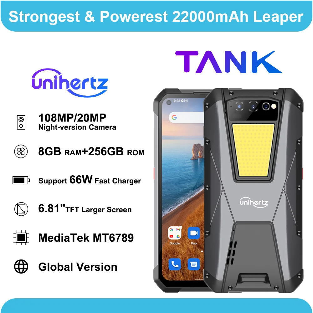 Unihertz TANK Rugged Night Vision Smartphone, Cell Phone, 22000 mAh ...