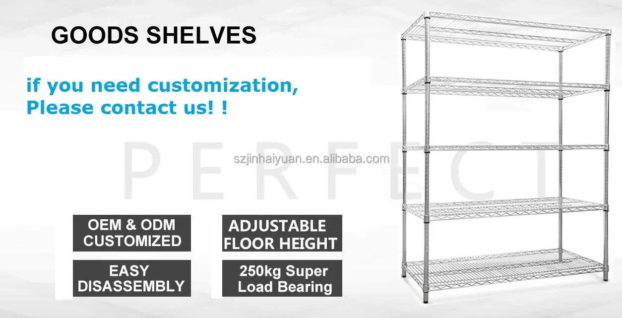 48 X 18 X 72 Inch Professional 4 Tier Epoxy Coated Shelves Heavy Duty ...