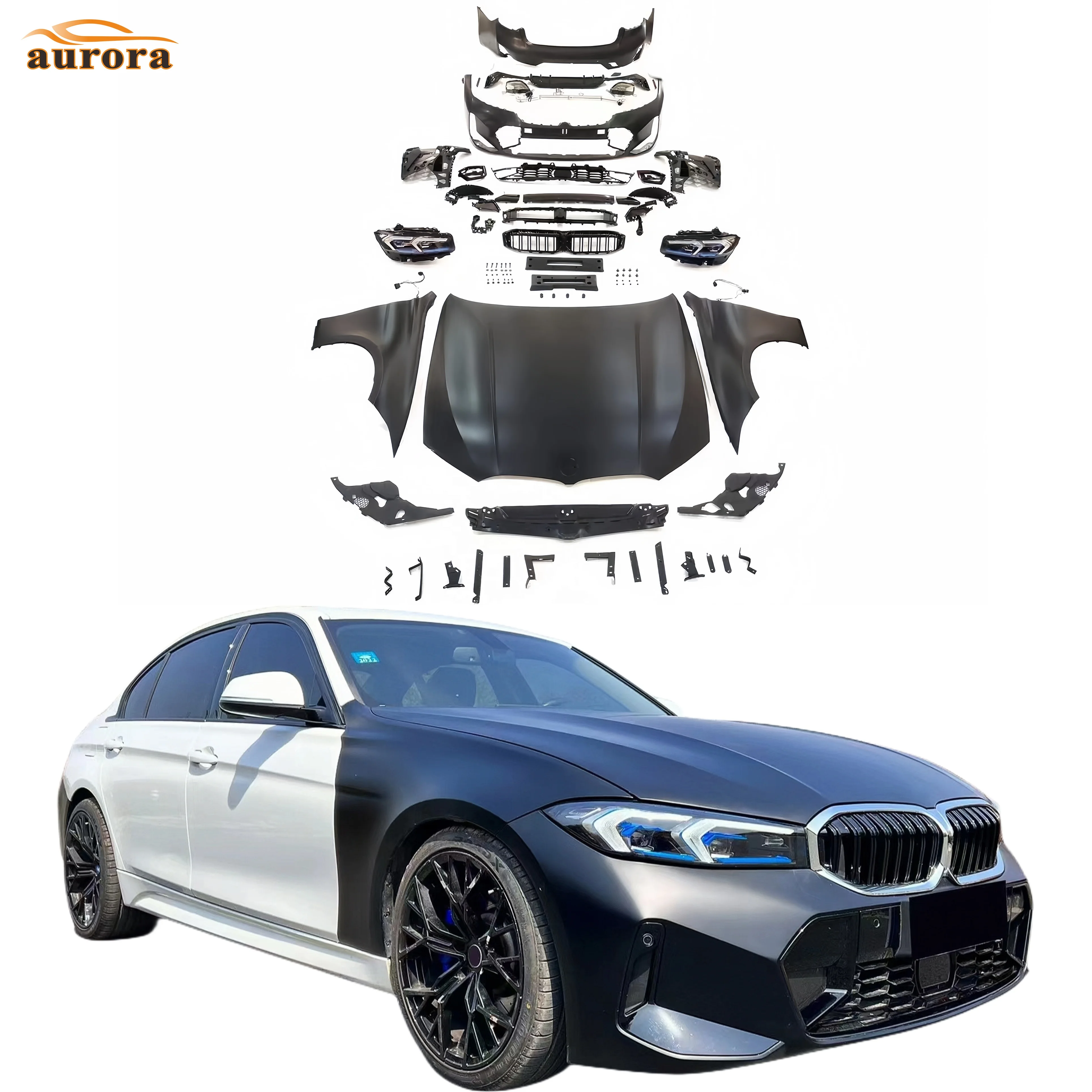F30 F35 Upgrade to 2023 G20 LCI MT Style Body Kits for BMW 3 2013-2019 ...