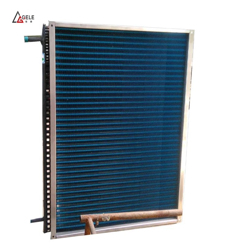 Continuous Fin Tube Heat Exchanger Air to Water Copper Tube Aluminum ...