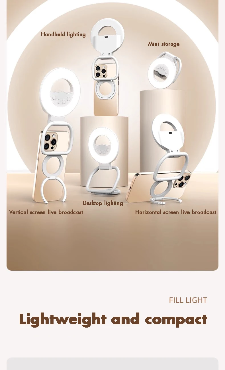 Magnetic Touch LED Ring Light - Adjustable Brightness