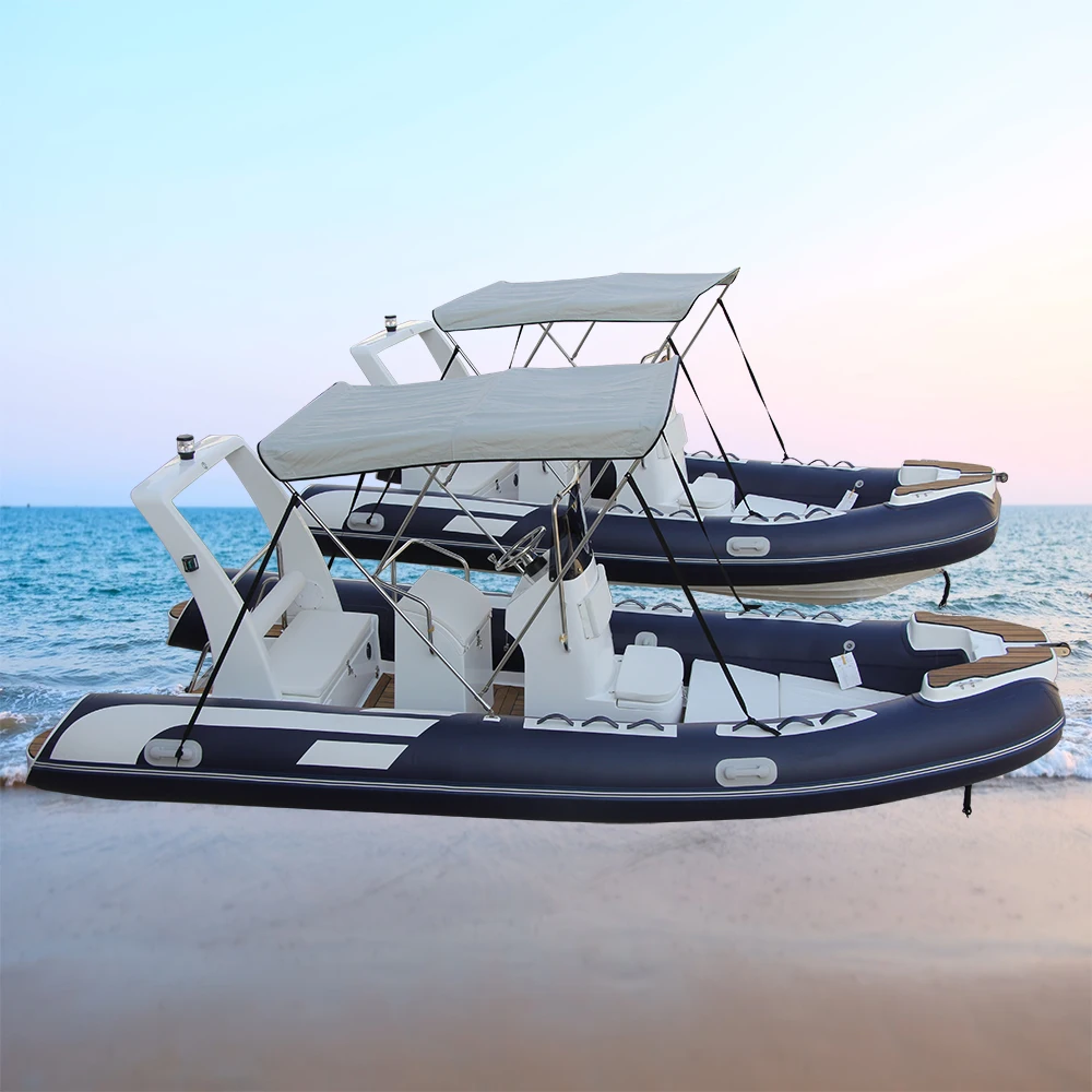 RIB boat with outboard engine hypalon/PVC inflatable rib boat 520C ...