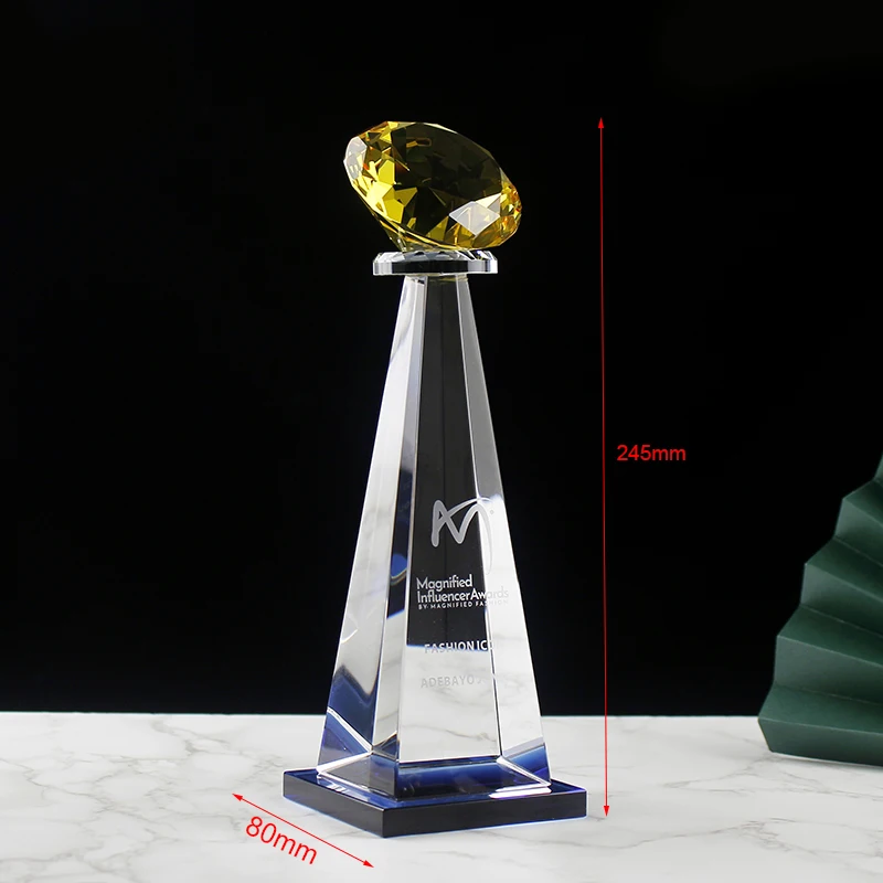 Trophy with Diamond - VIP Souvenir Crystal Awards