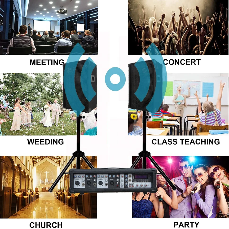 1200W Wireless Professional PA Speaker System & 15" Subwoofer Karaoke Set