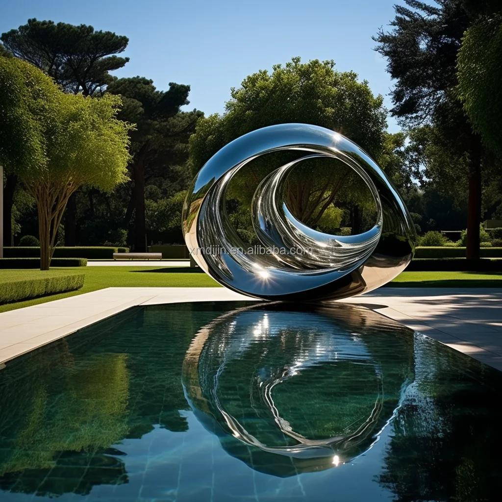 Hot Sale Large Stainless Steel Abstract Art Installation Metal Fountain ...