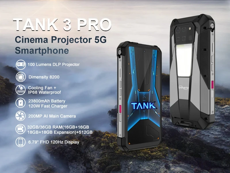 Unihertz Tank 3 Pro 5G Rugged Smartphone: 200MP Camera, 23800mAh ...