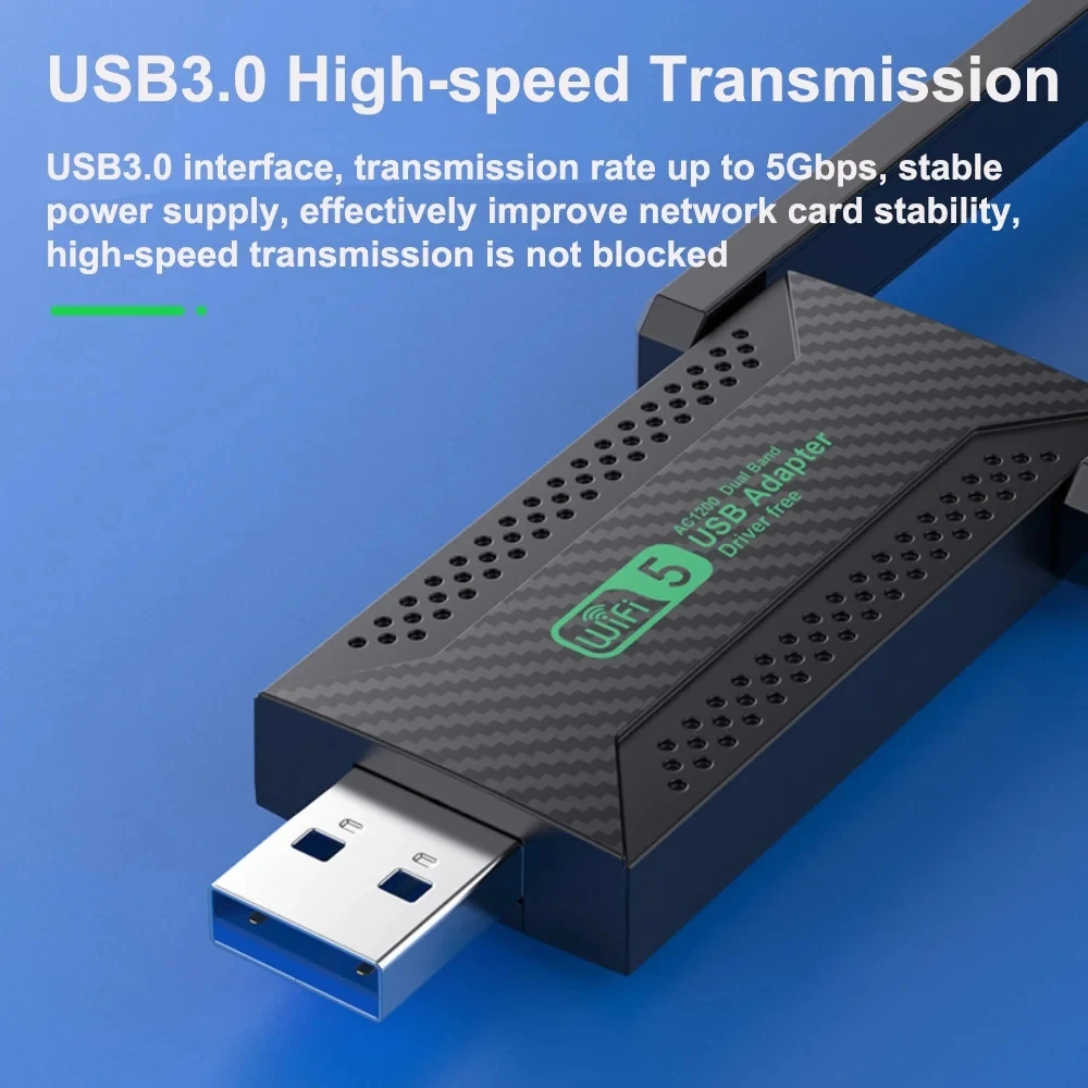 Usb 3.0 1300m Wifi Receiver Ac1200 Wireless Network Card Adapter ...